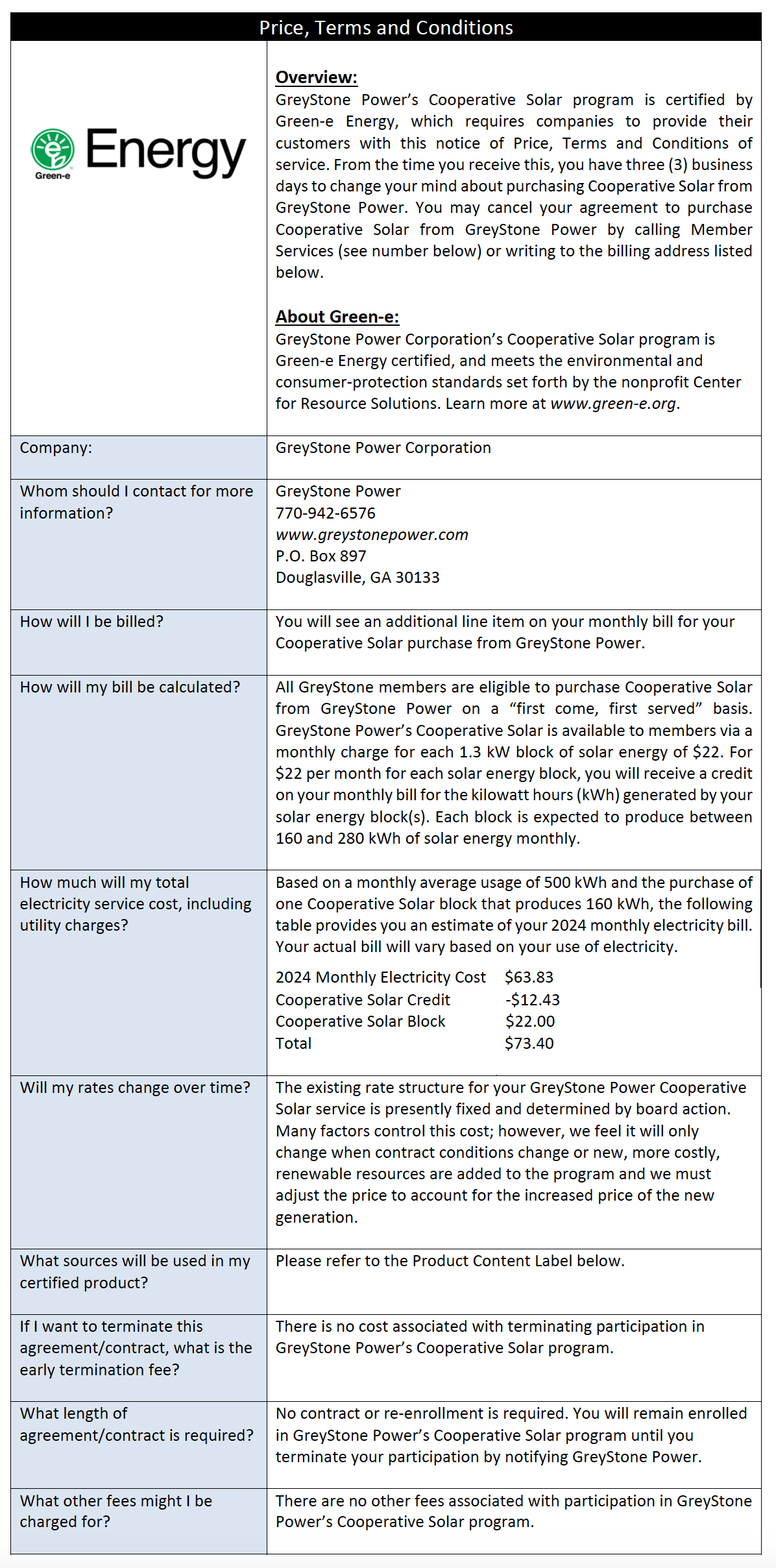 Cooperative Solar Q&A | GreyStone Power Corporation